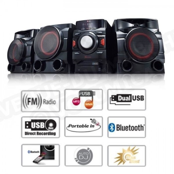 LG CM4550 Chaîne HiFi 770W Bluetooth USB Radio FM CONTINENTAL EDISON